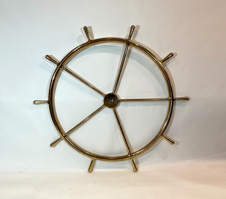 Massive Solid Brass Ships Wheel For Sale at 1stDibs