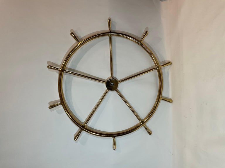 Massive Solid Brass Ships Wheel For Sale at 1stDibs