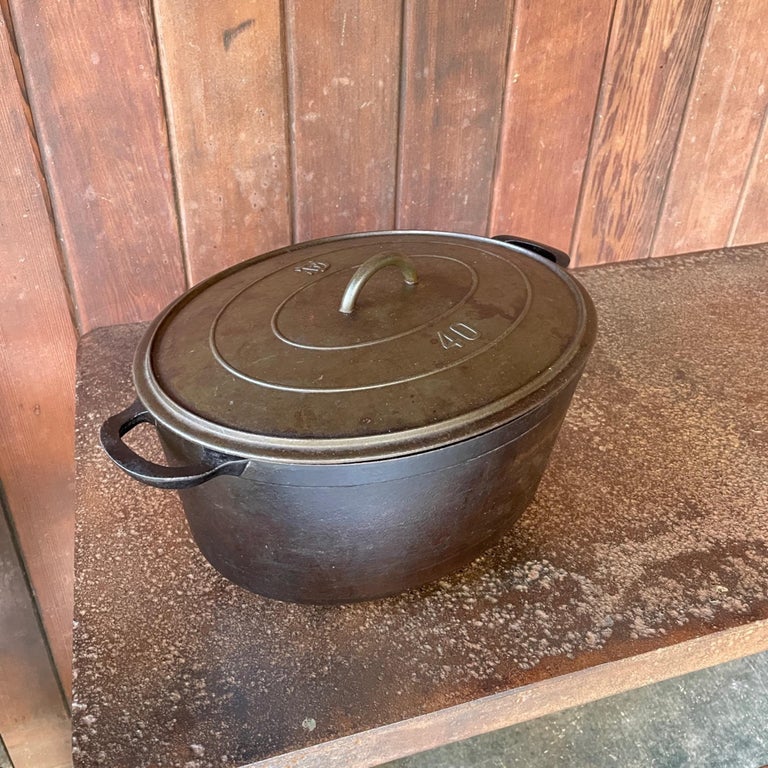 Massive Victorian Era Cast Iron Dutch Oven Turn of Century Vintage ...