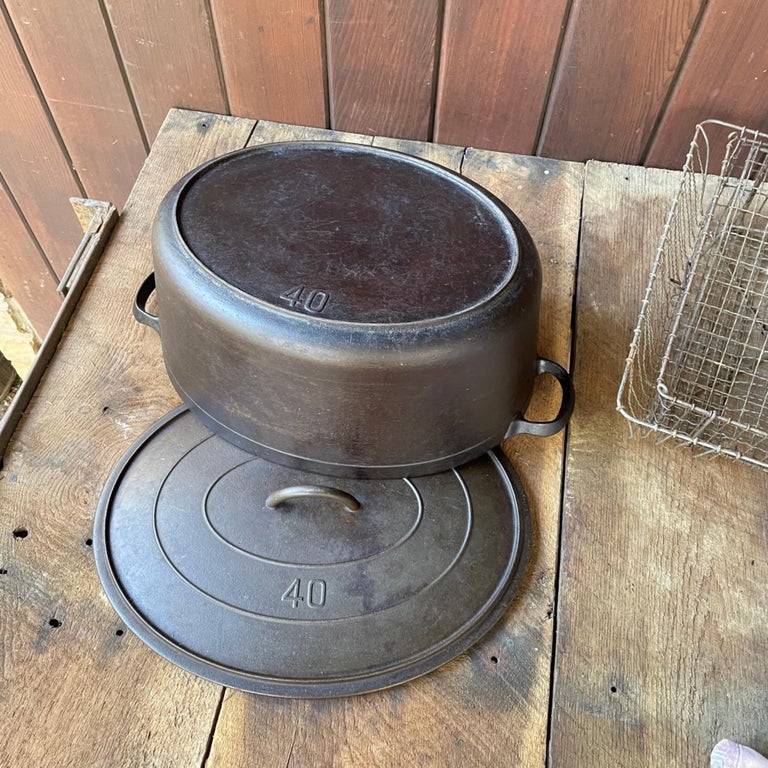 Massive Victorian Era Cast Iron Dutch Oven Turn of Century Vintage ...