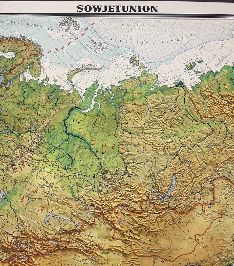 Massive Vintage Wall Map of the Soviet Union (Sowjetunion) by Karl ...