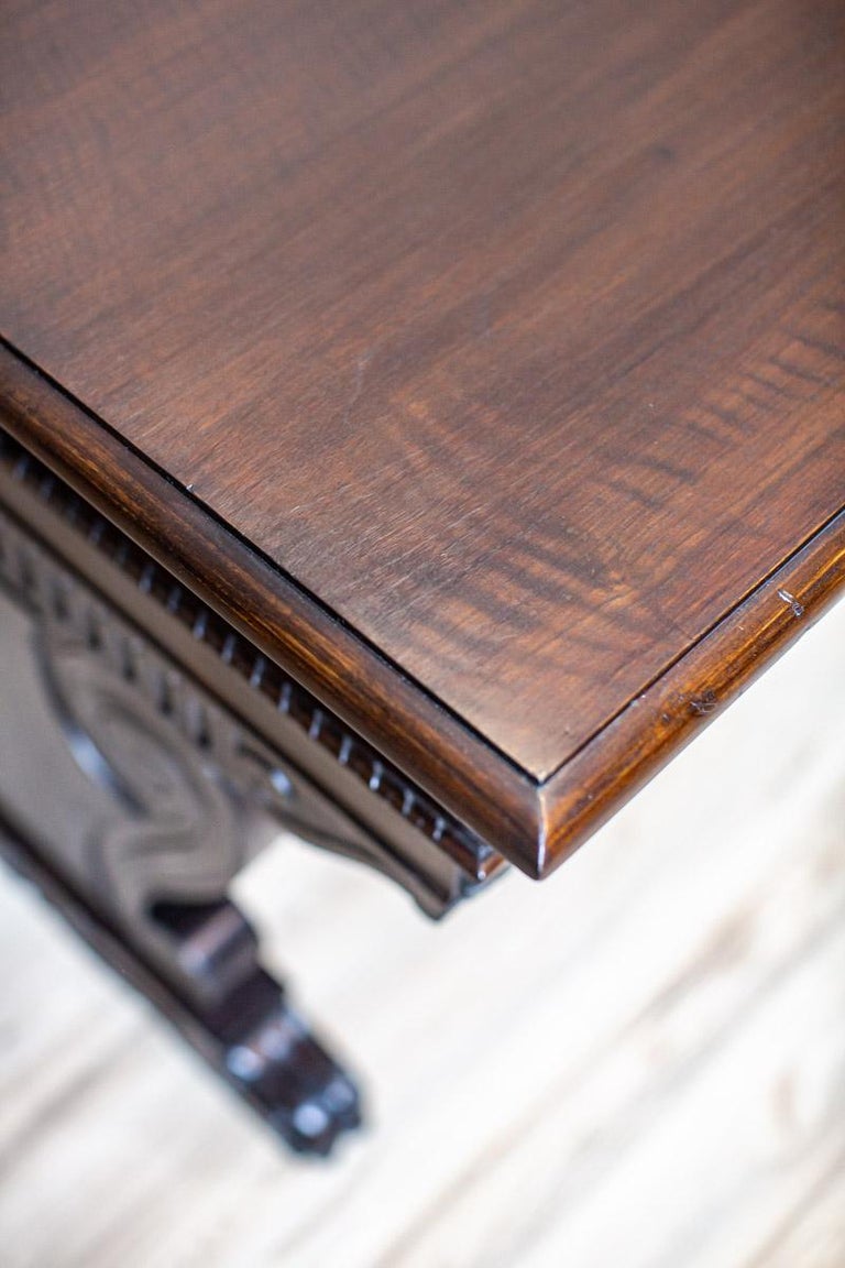 Massive Walnut Center Table from the Early 20th Century in Dark Brown ...