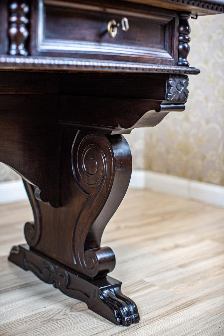 Massive Walnut Center Table from the Early 20th Century in Dark Brown ...