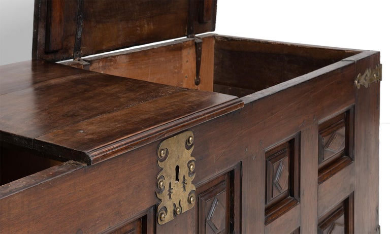 Massive Walnut Coffer, France circa 1690 For Sale at 1stDibs