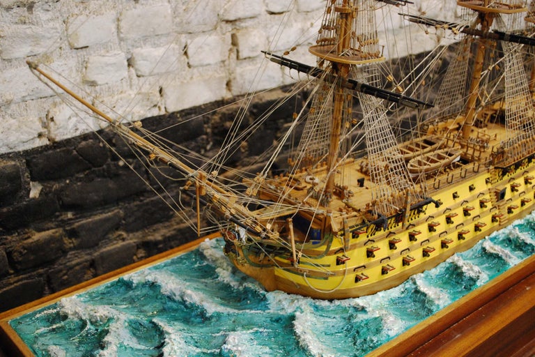Master Built HMS Victory Scale Model Ship in Display Cabinet on Stand ...