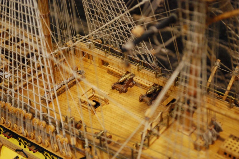 Master Built HMS Victory Scale Model Ship in Display Cabinet on Stand ...