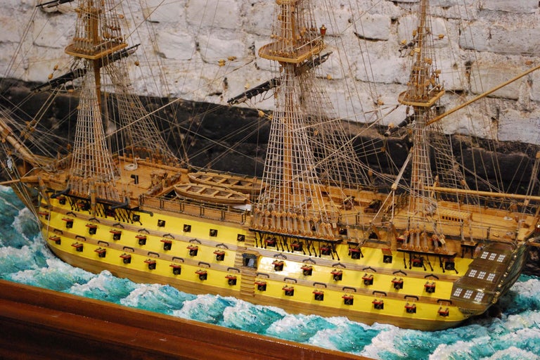 Master Built HMS Victory Scale Model Ship in Display Cabinet on Stand ...