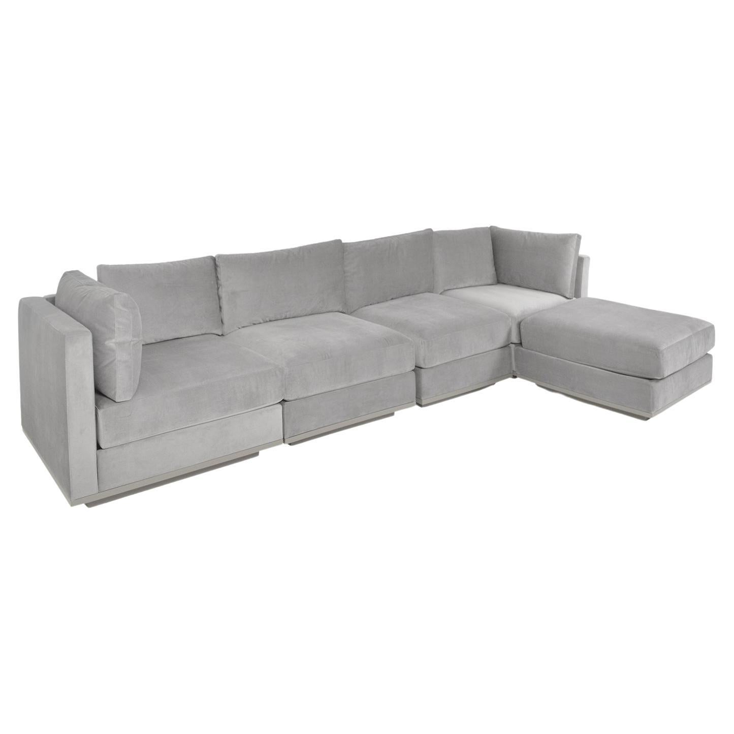 Ancora Sofa, Upholstered in Fabric, Ash/Beech Plinth with Stain Finish ...