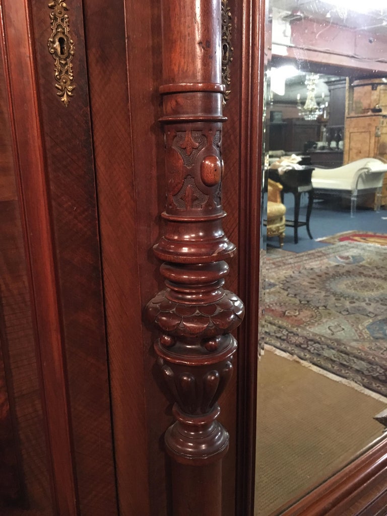 Master Wardrobe from 1880 Solid Oak and Veneered Root Walnut For Sale ...