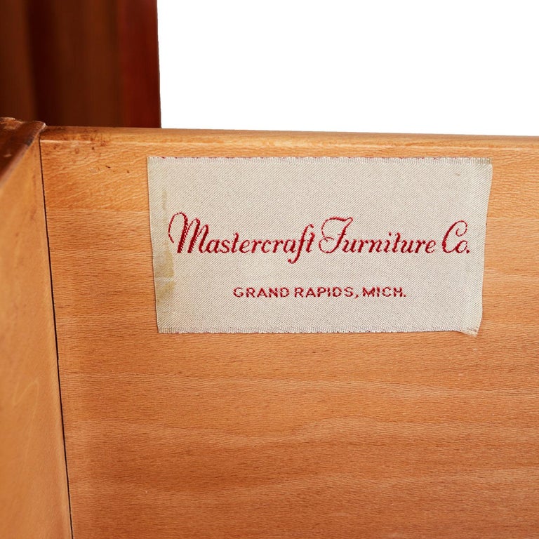 Mastercraft Armoire Chest of Drawers in Burl Wood and Brass, Hollywood ...