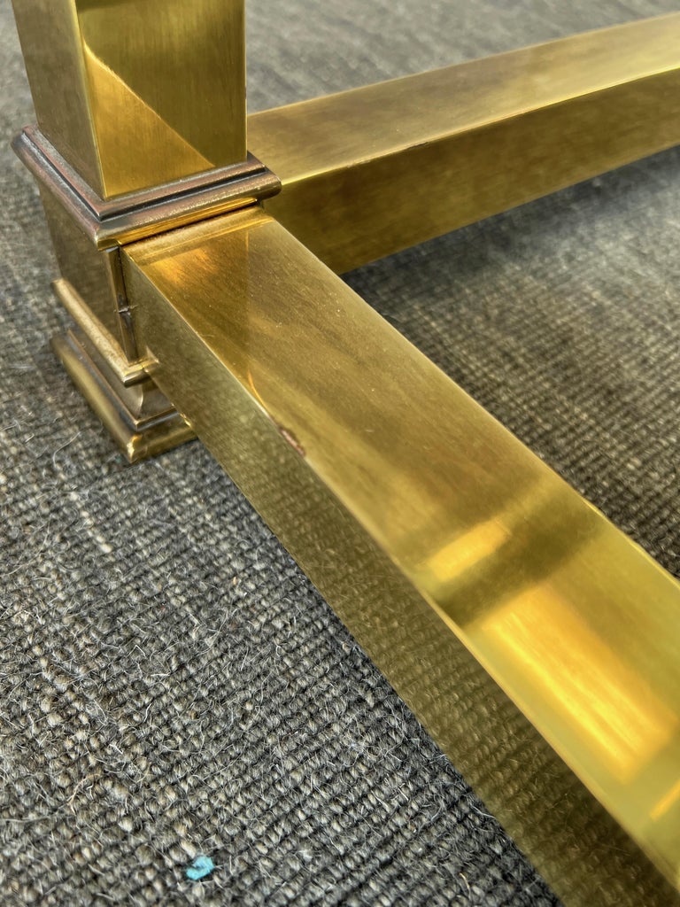 Mastercraft Brass Console Table with Beveled Glass Top, 1970s For Sale ...