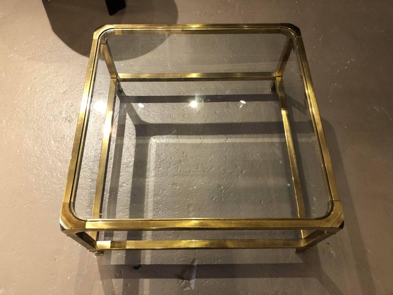 Mastercraft Brass Curved Edge Coffee Table For Sale at 1stDibs