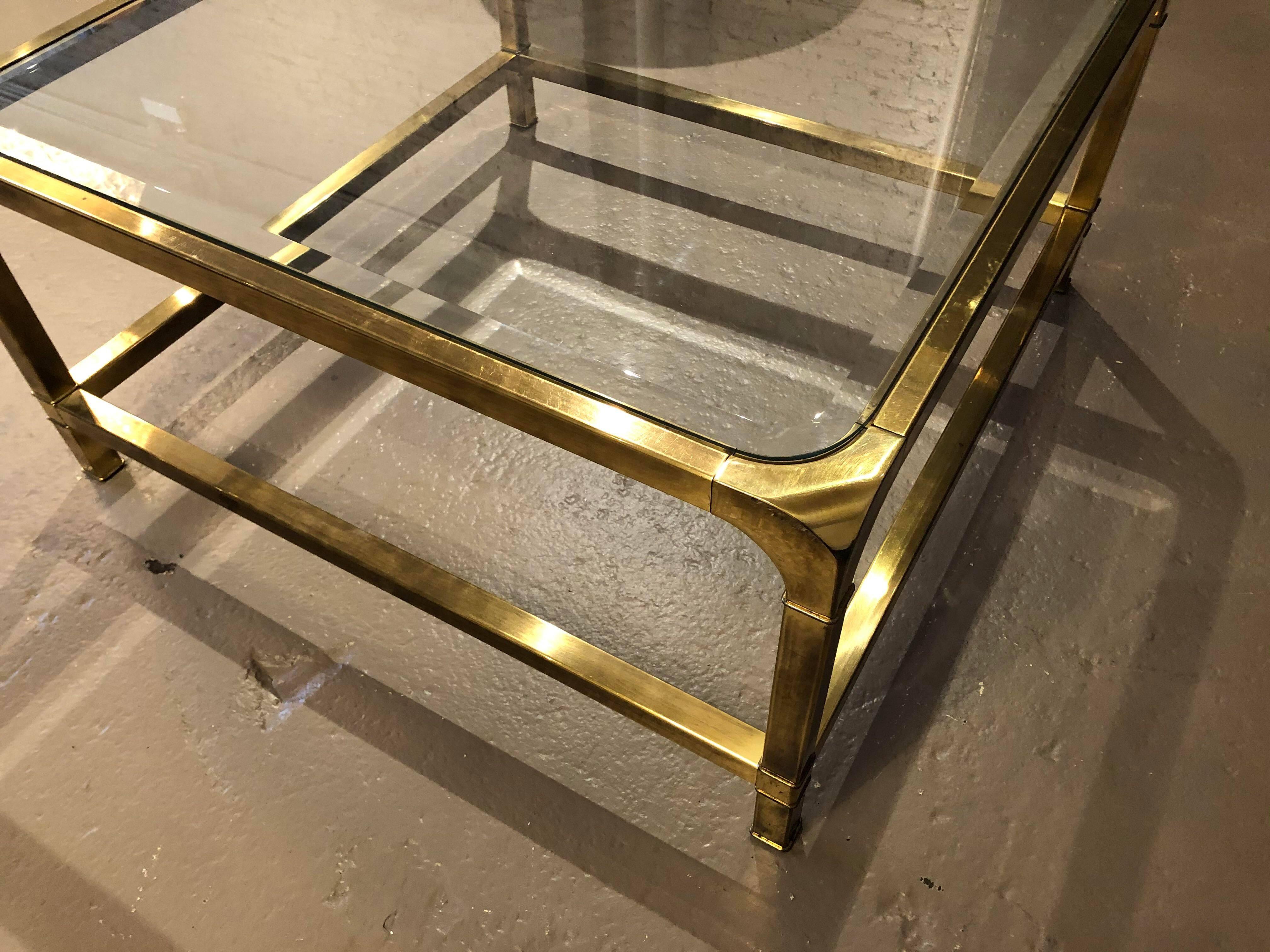 Mastercraft Brass Curved Edge Coffee Table For Sale at 1stDibs ...