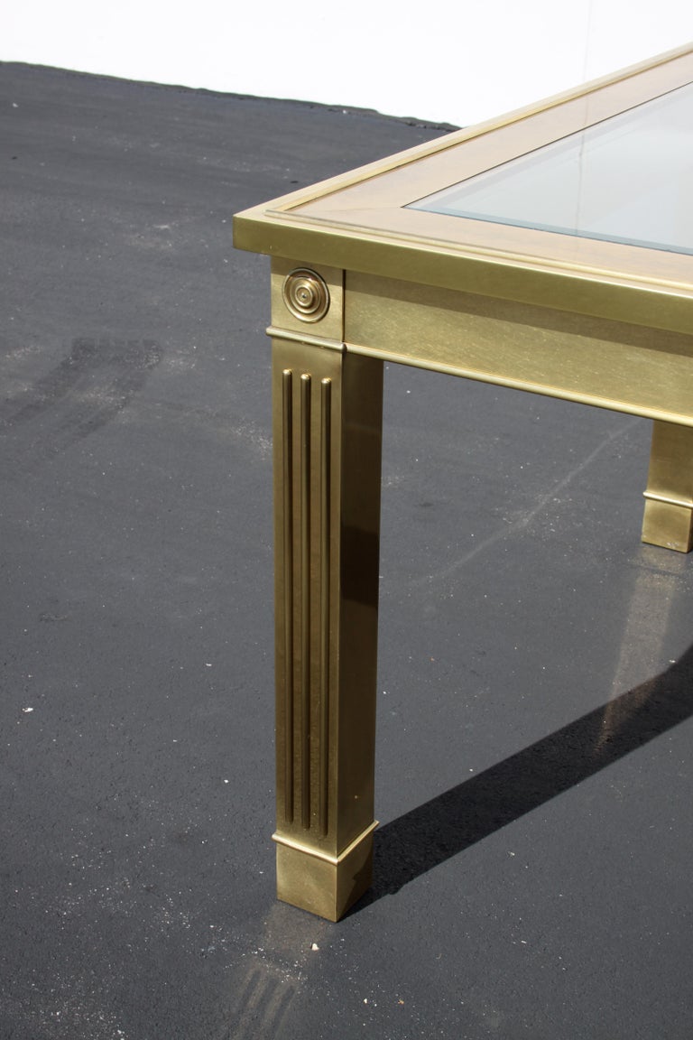 Mastercraft Brass Dining Table with Glass Inserts For Sale at 1stDibs ...