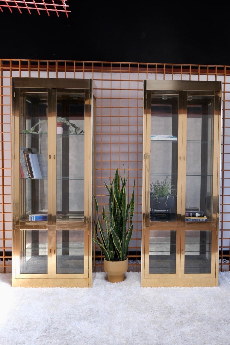 Mastercraft Brass Display Cabinet For Sale at 1stDibs