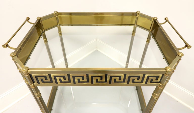 MASTERCRAFT Brass and Glass Neoclassical Greek Key Bar Cart For Sale at ...