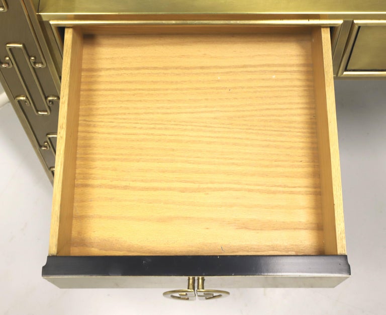 MASTERCRAFT Brass Glass Top Asian Chinoiserie Console Table For Sale at ...