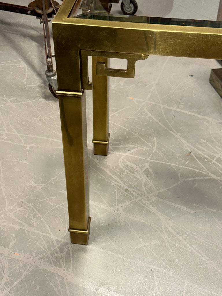 Mastercraft Brass Greek Key Console Table at 1stDibs
