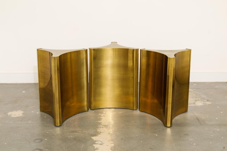 Mastercraft Brass 'Trilobi' Triangular Dining Table or Desk Bases ...