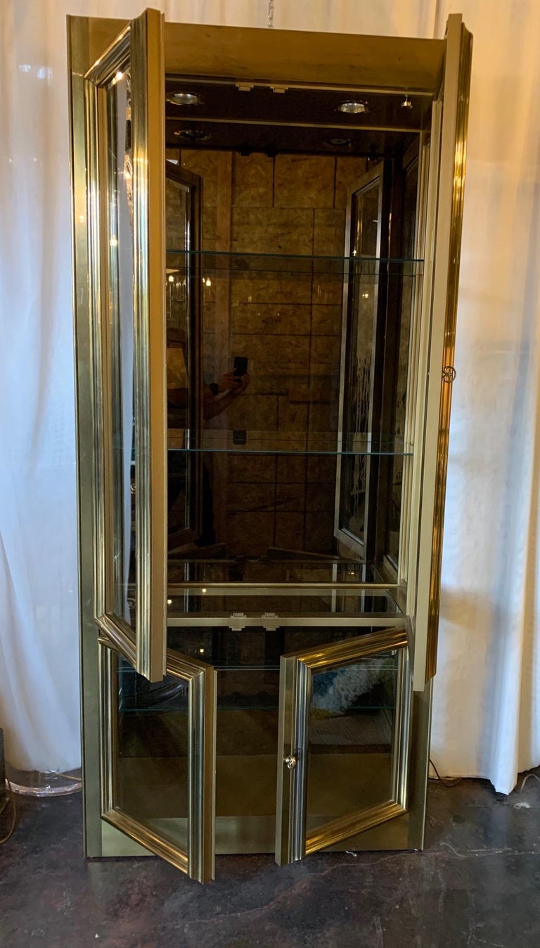 Mastercraft Brass Vitrine/Display Cabinet at 1stDibs