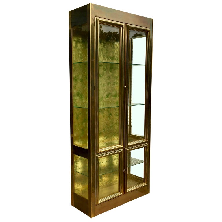 Mastercraft Brass Vitrine Display Cabinet at 1stDibs | brass display ...
