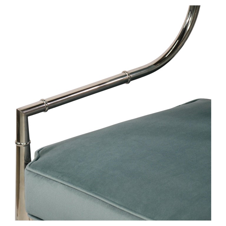 Mastercraft Dining Chairs in Teal Green Velvet For Sale at 1stDibs