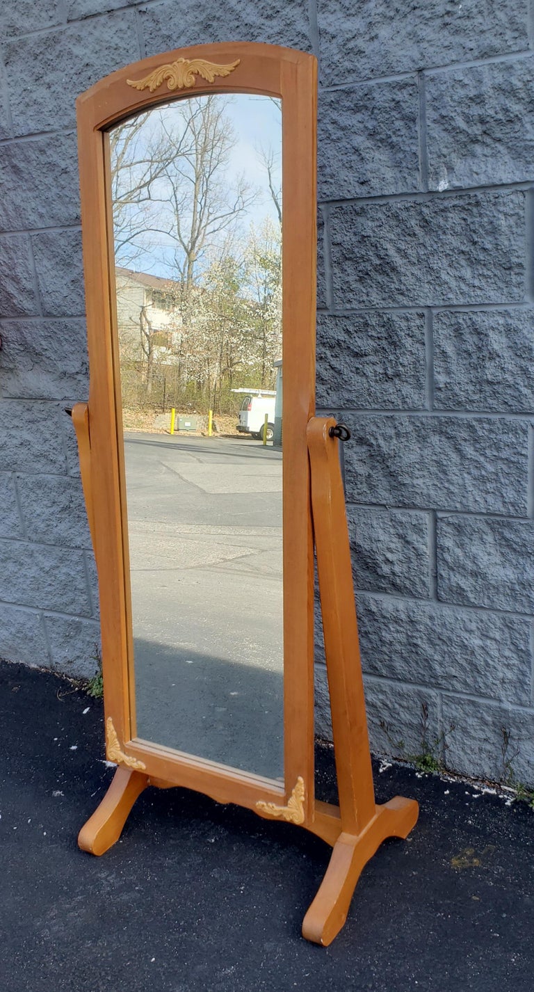 Mastercraft Furniture Carved Natural Hardwood Free Standing Cheval ...