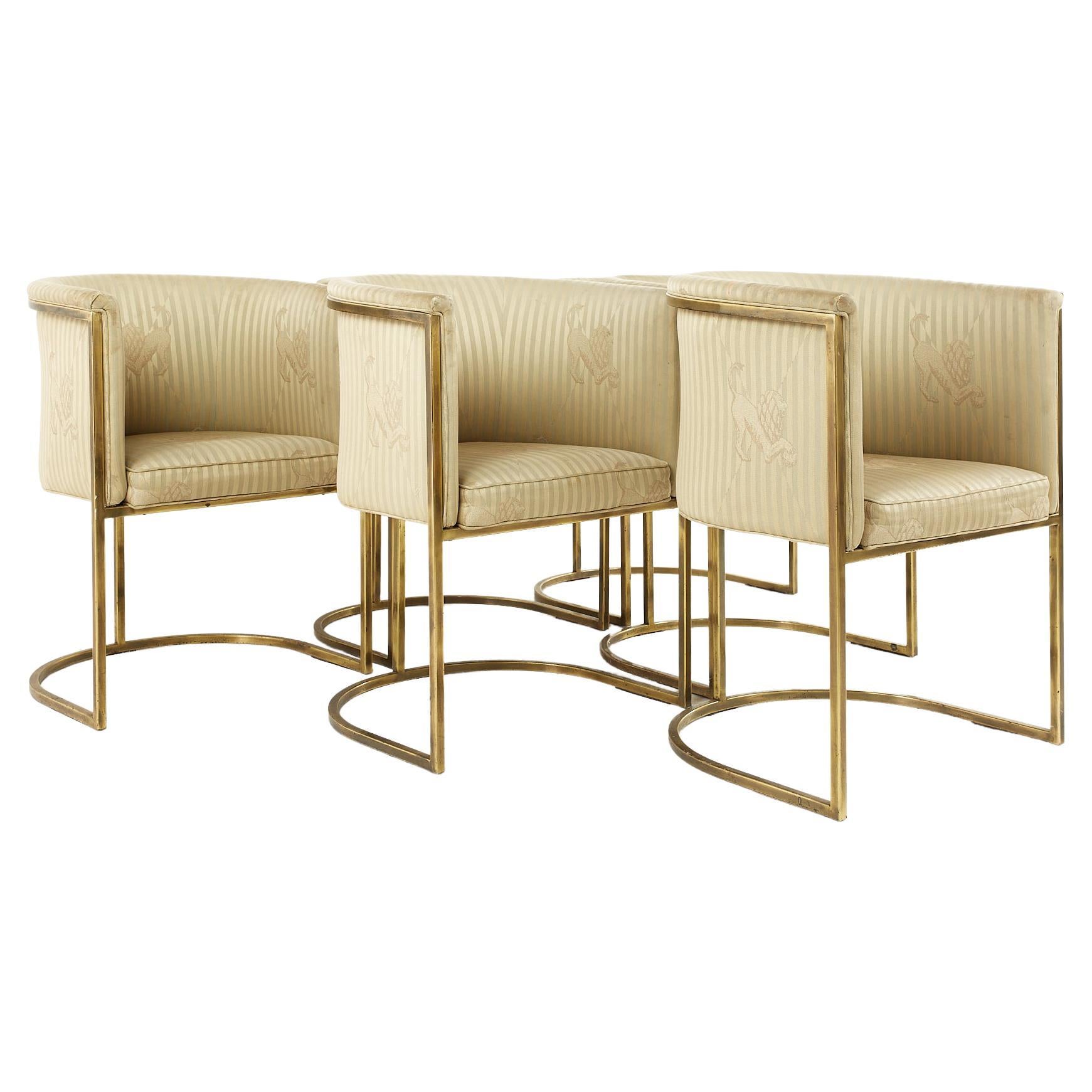 Set of 6 Mastercraft Faux Bamboo Brass Dining Chairs For Sale at 1stDibs
