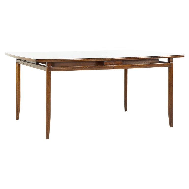 Mastercraft Mid Century Burlwood Harlequin Dining Table with 3 Leaves ...