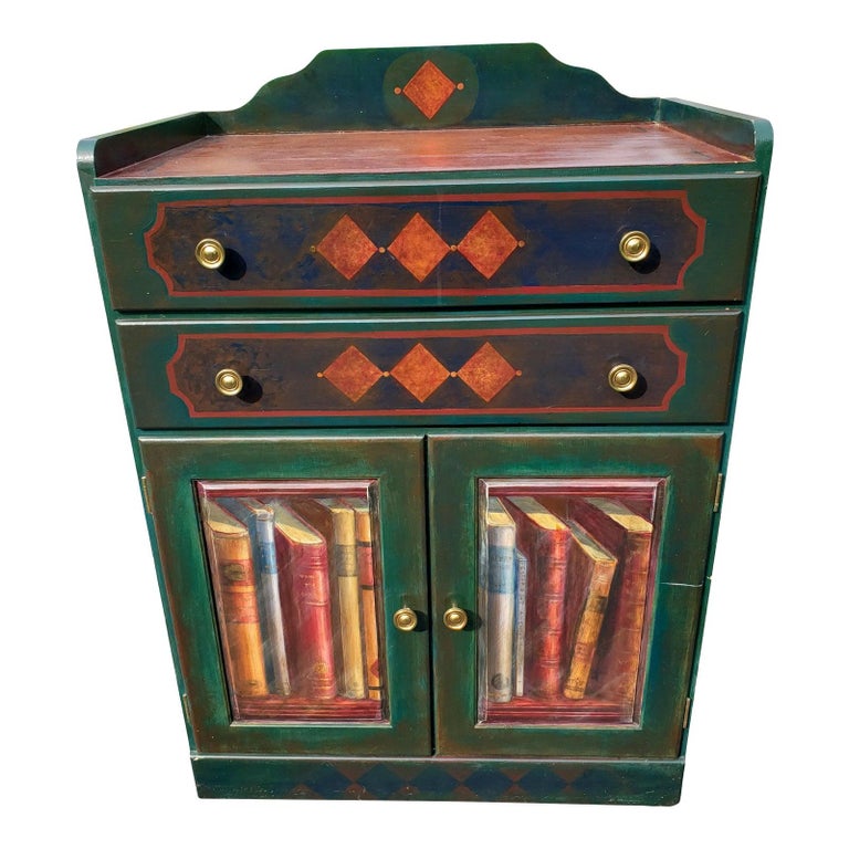 Mastercraft Solid Pine Hand Painted Storage Cabinet For Sale at 1stDibs