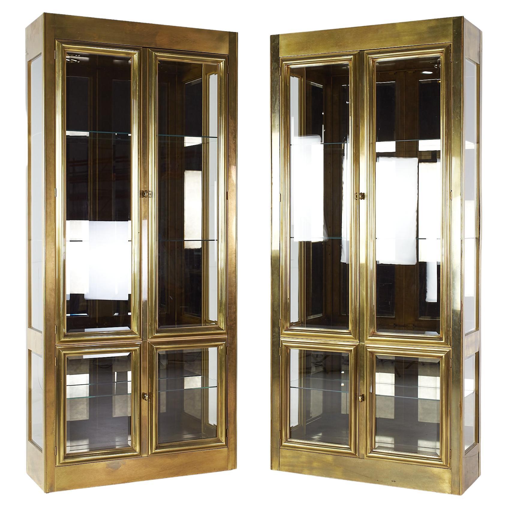 Large Solid Brass Frame Square Hanging Wall Unit Display Case Shelves ...