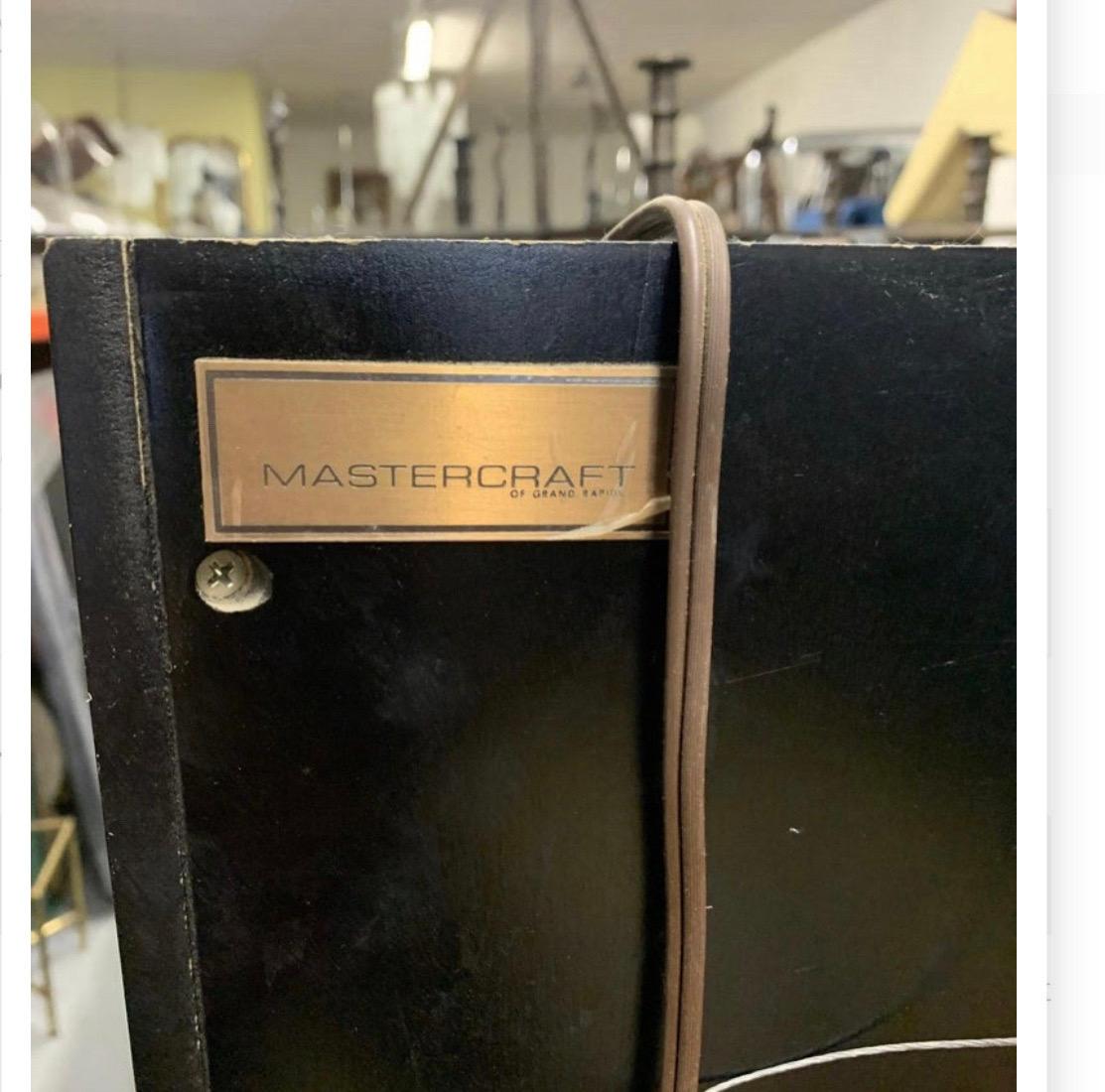 Mastercraft Tall Brass and Glass Cabinets For Sale at 1stDibs