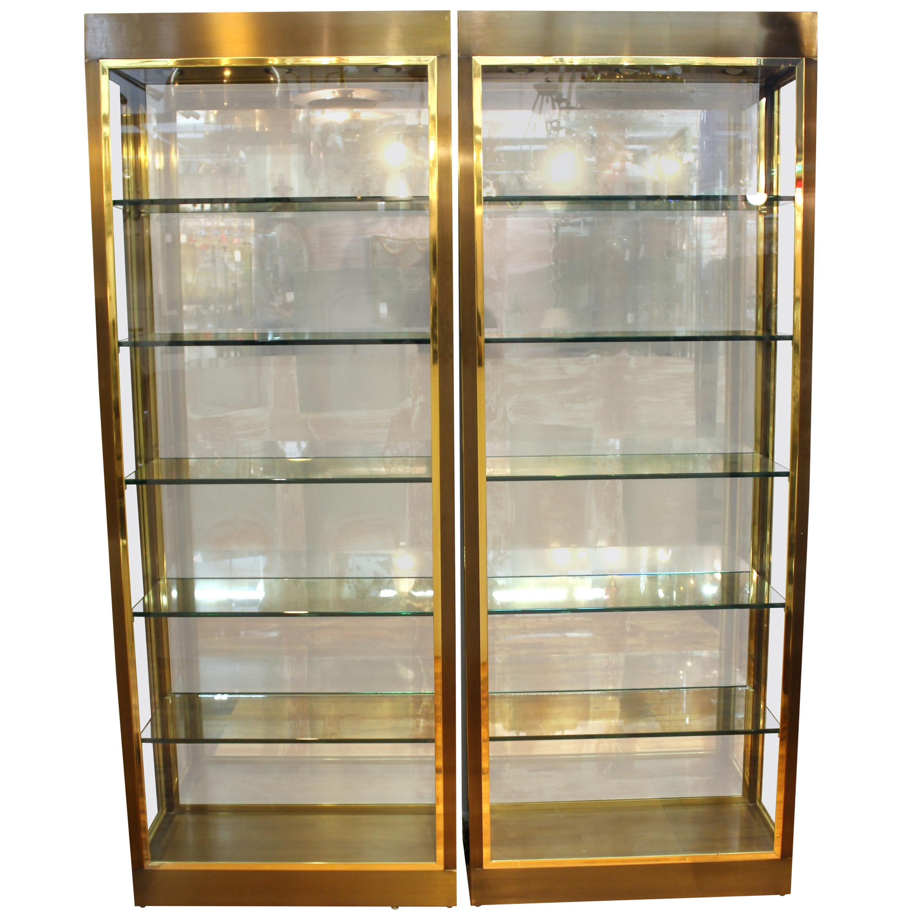 Mastercraft Vitrines with Glass Shelves and Illuminated Interior at ...