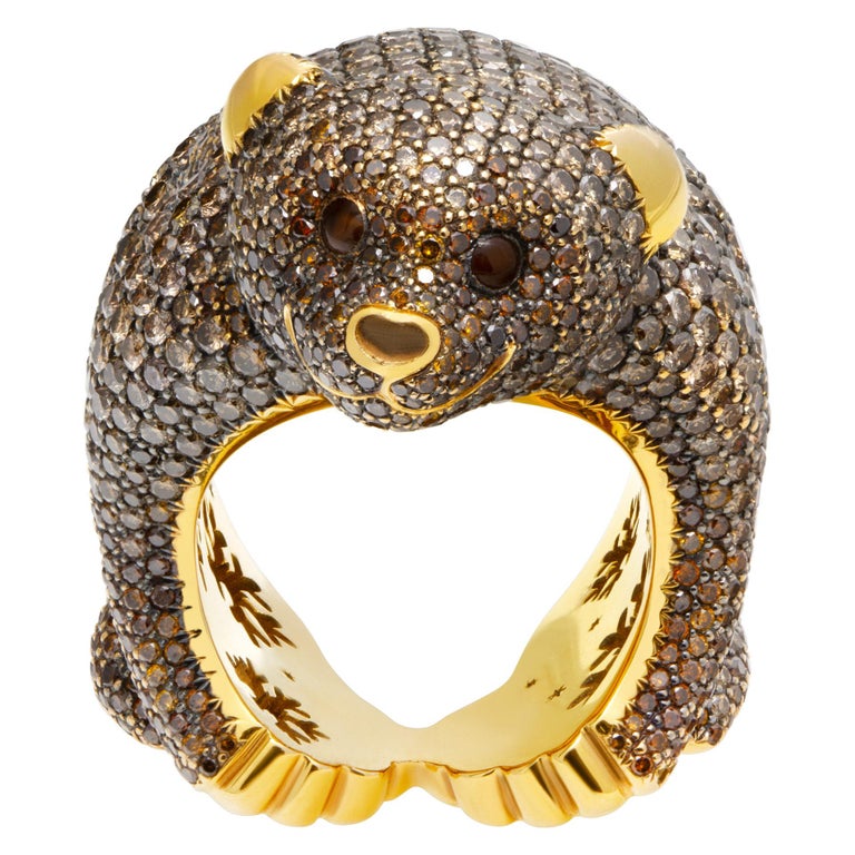 Masterpiece Chopard Diamond Bear "Animal World Collection" Ring in 18 ...