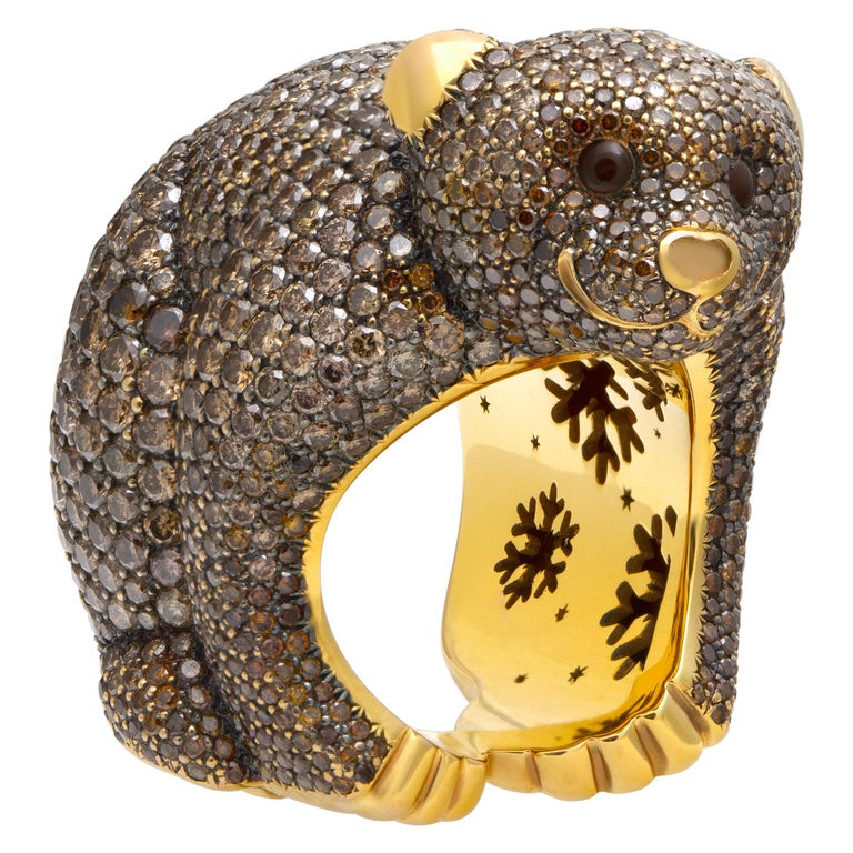 Masterpiece Chopard Diamond Bear "Animal World Collection" Ring in 18 ...