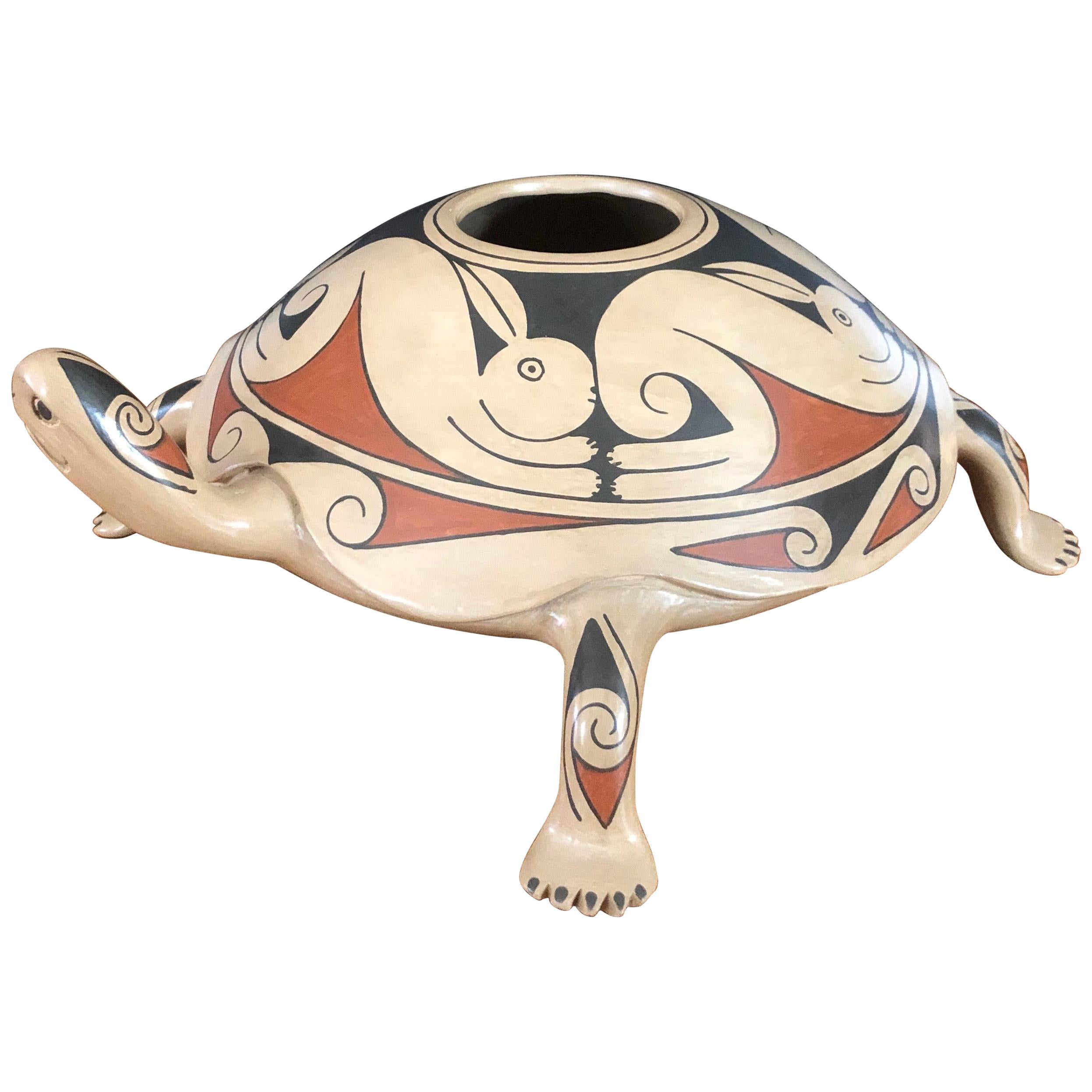 Mata Ortiz Pottery Turtle Vase by Celia Ortega at 1stDibs
