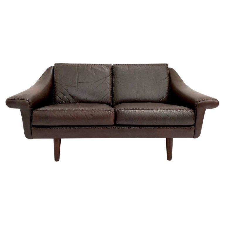 'Matador' Dark Brown Leather 2 Seater Sofa by Aage Christiansen For ...