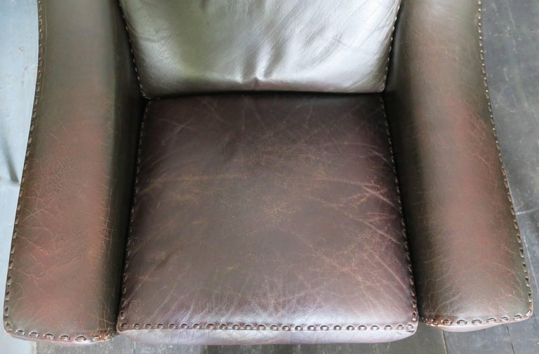 'Matador' Leather Lounge Chair with Unusual Base by Aage Christiansen ...
