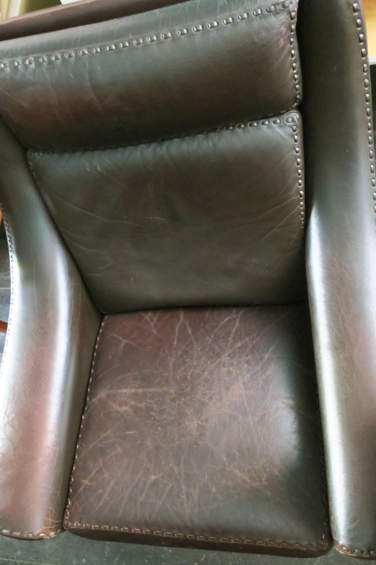 'Matador' Leather Lounge Chair with Unusual Base by Aage Christiansen ...