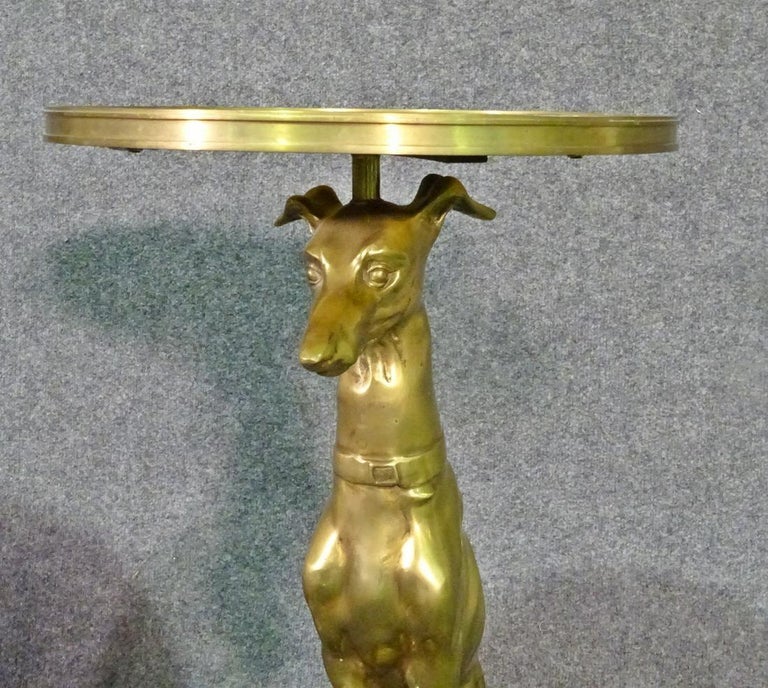 Matched Pair Brass and Alabaster French Greyhound Whippet Side Tables ...