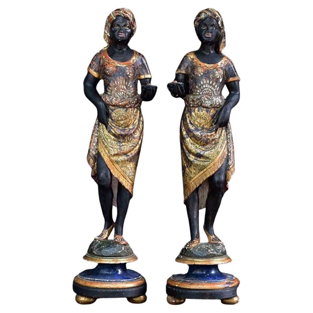 Matched Pair of 19th Century Blackamoor Figures at 1stDibs