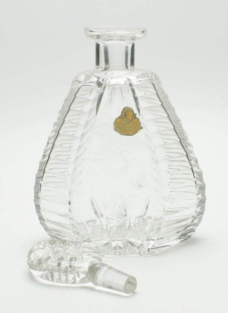Matched Pair of Bohemian Crystal Decanters with Art Deco Designs For ...