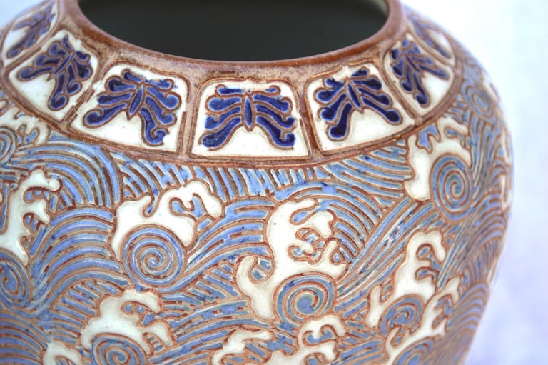 Matched Pair of Earthenware Vases For Sale at 1stDibs