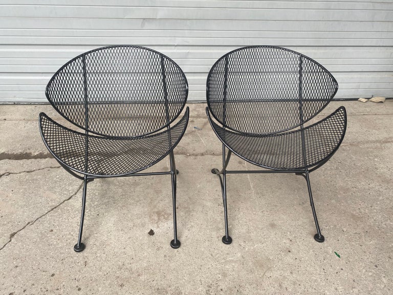 Matched Pair Orange Slice Clam Shell Chairs by Tempestini for Salterini ...