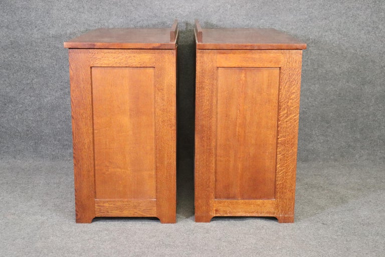 Matched Pair Solid American Quarter-Sawn Oak Mission Style Dressers For ...