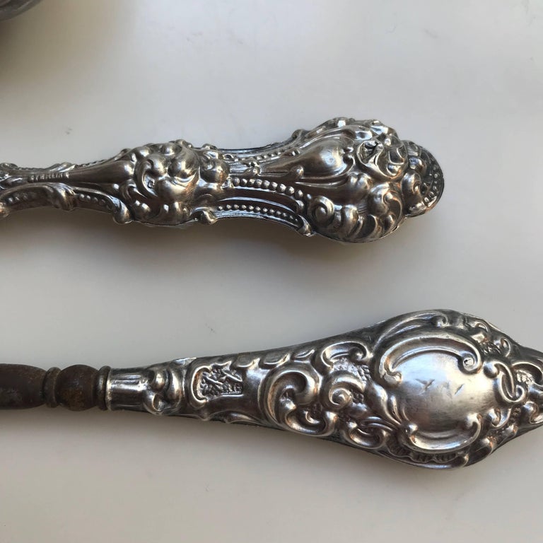 Matched Silver Backed Dressing Table Set For Sale at 1stDibs