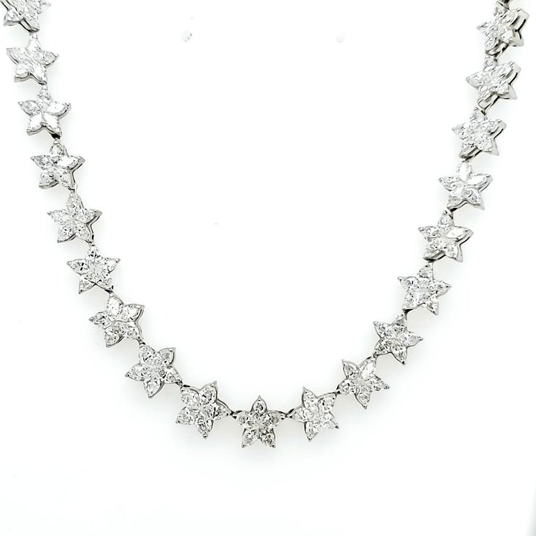 Matching Custom Cut Star Shape Diamond Bracelet and Necklace at 1stDibs