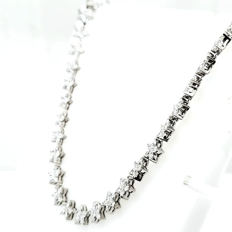 Matching Custom Cut Star Shape Diamond Bracelet and Necklace at 1stDibs