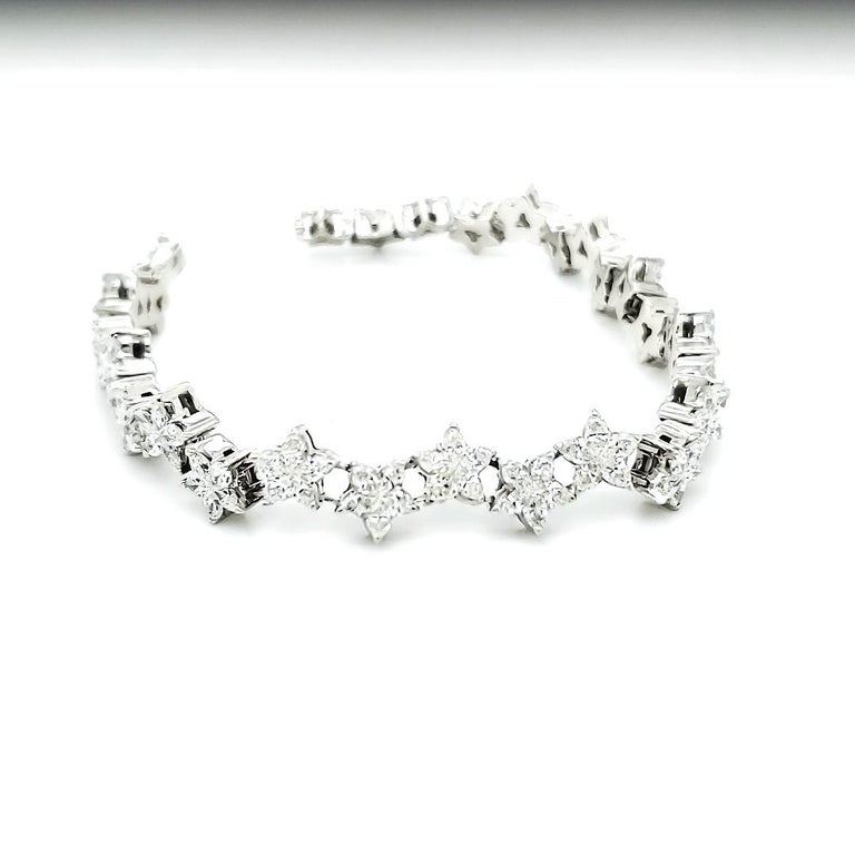 Matching Custom Cut Star Shape Diamond Bracelet and Necklace at 1stDibs