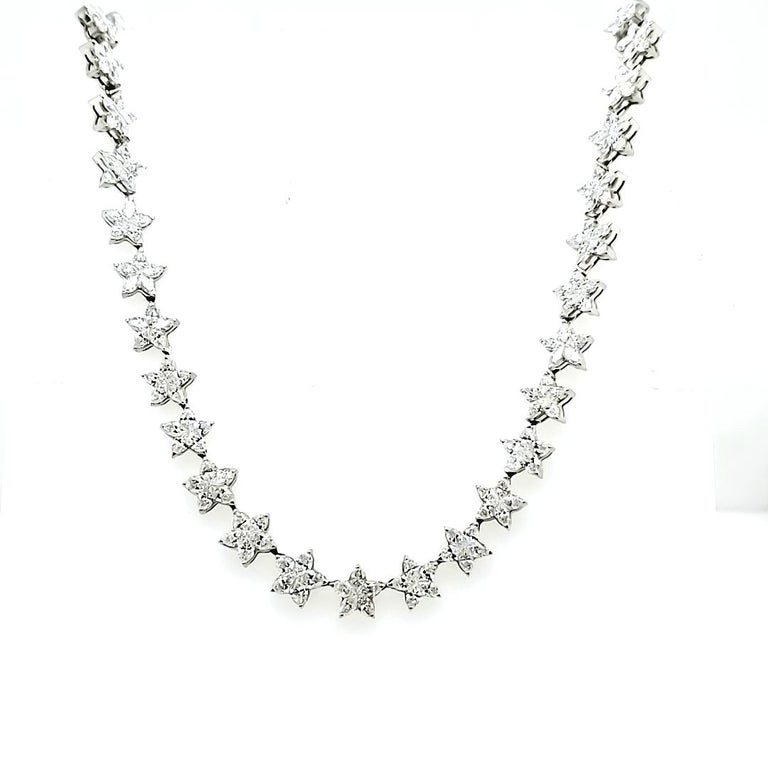 Matching Custom Cut Star Shape Diamond Bracelet and Necklace at 1stDibs